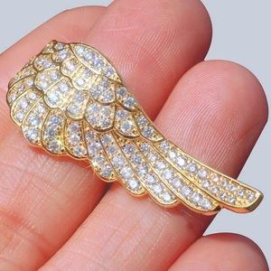 Handcrafted | Jewelry | 3ct 14k Yellow Gold Diamond Angel Wing Ring 55 ...